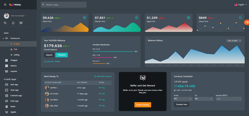 10+ Free and premium Dark admin theme template for website 2020