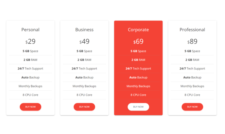 21+ Free Bootstrap Pricing Table Examples to Use in 2025
